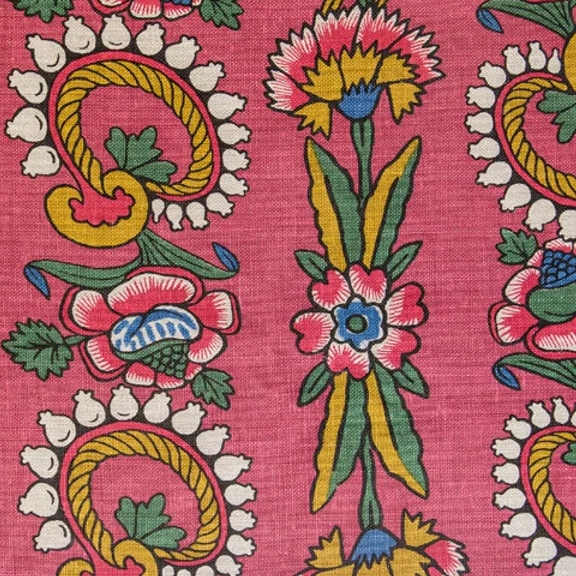 Anna Spiro Kandilli Linen Fabric | Pink Multi | No Chintz Textiles