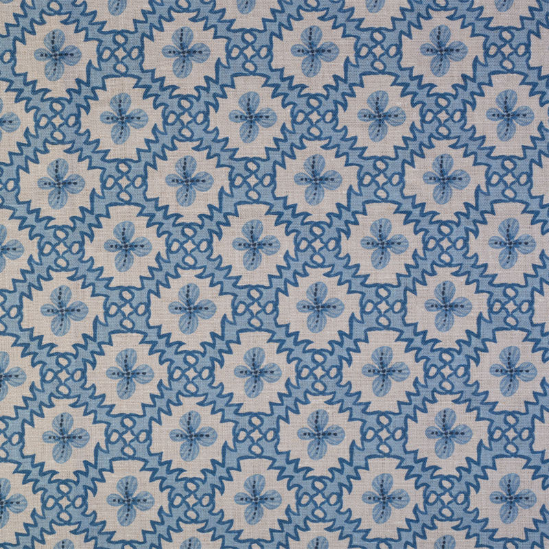 Anna Spiro Paloma Linen Fabric - Blue on Blue | No Chintz Textiles